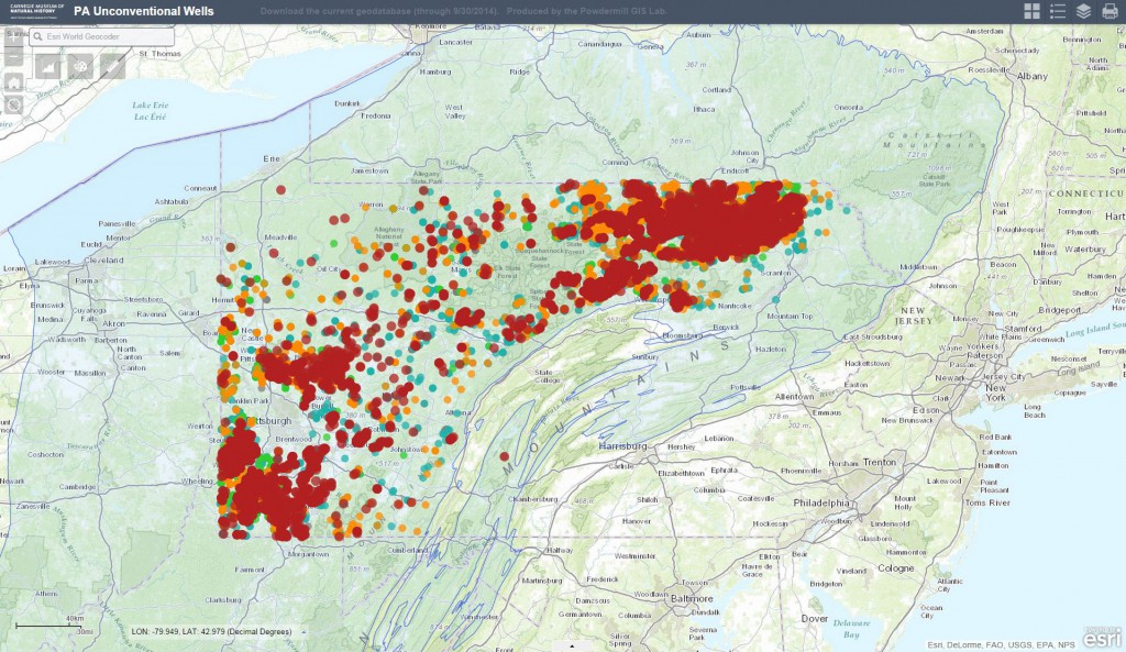 GIS Lab Releases New Pennsylvania Unconventional Wells Map Viewer
