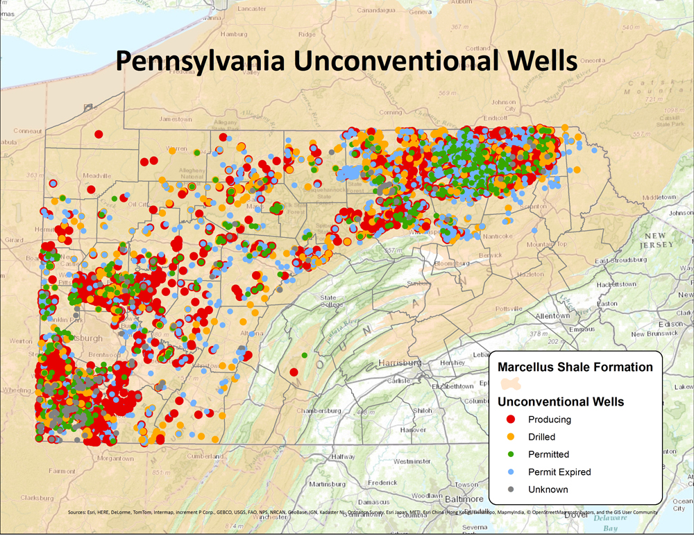 Pennsylvania Unconventional Natural Gas Wells 2015 Q4 Update