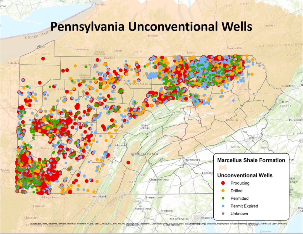 Pennsylvania Unconventional Natural Gas Wells 2016 Q1 Update
