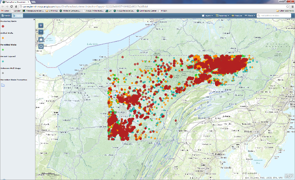 New Pennsylvania Unconventional Wells Web Map